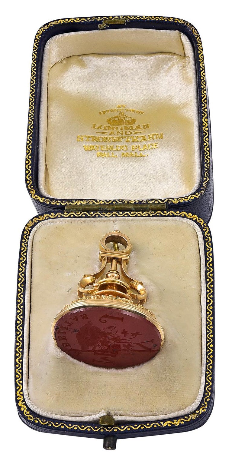 Antique Victorian 18 Karat Gold and Carnelian Intaglio Fob Seal For ...