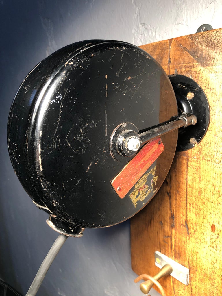 Antique Wall Mounted Reel Caged Industrial Lamp For Sale at 1stDibs ...