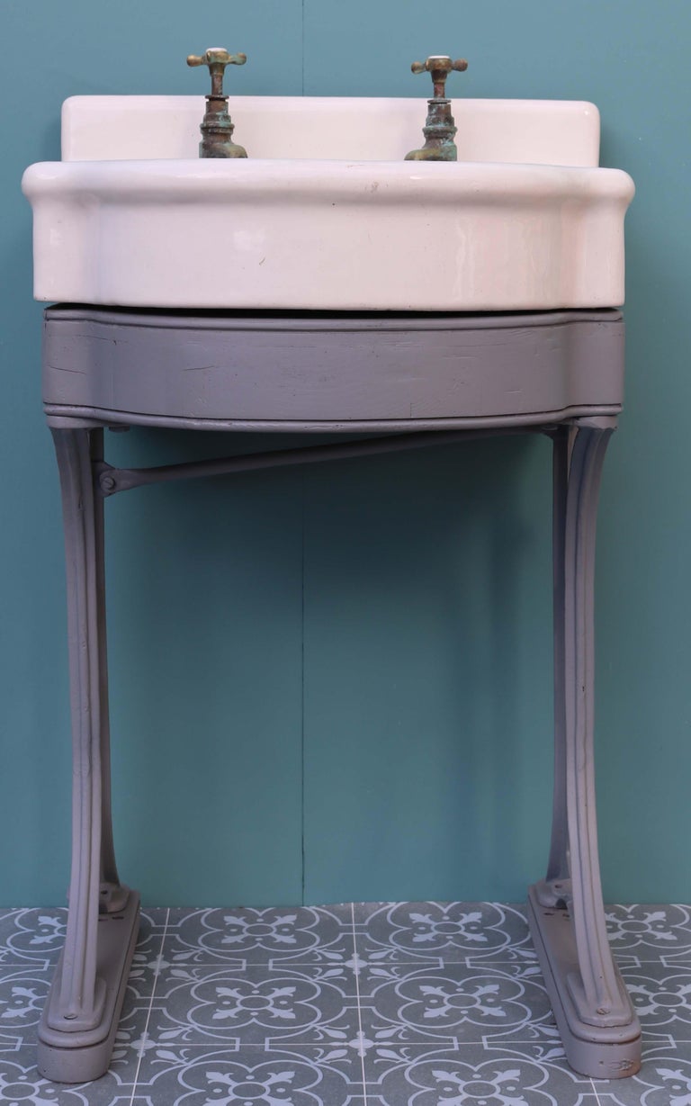 Antique Wash Basin or Sink with Cast Iron Stand at 1stDibs