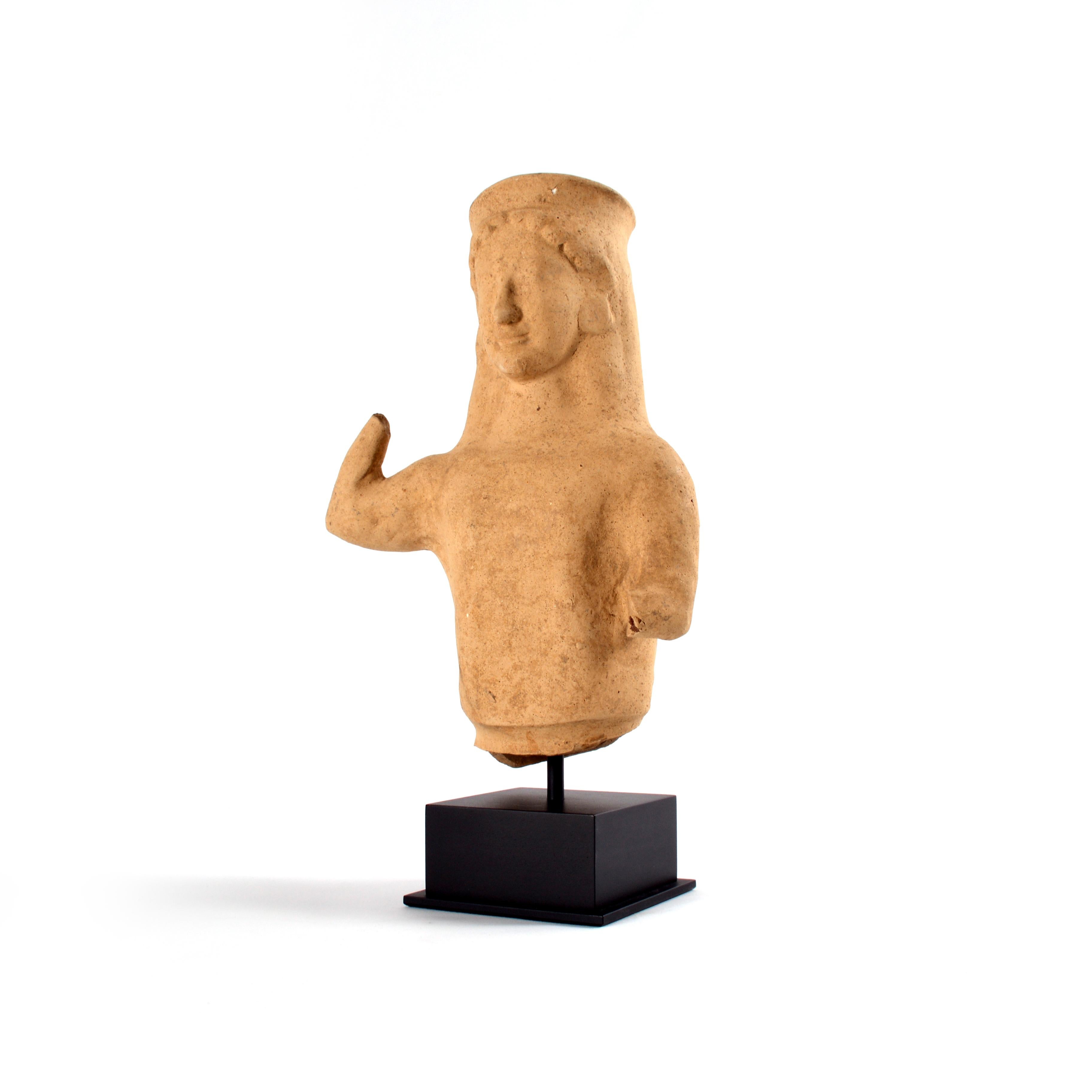 Archaic Greek Terracotta Bust of a Kore at 1stDibs | greek kore, red ...