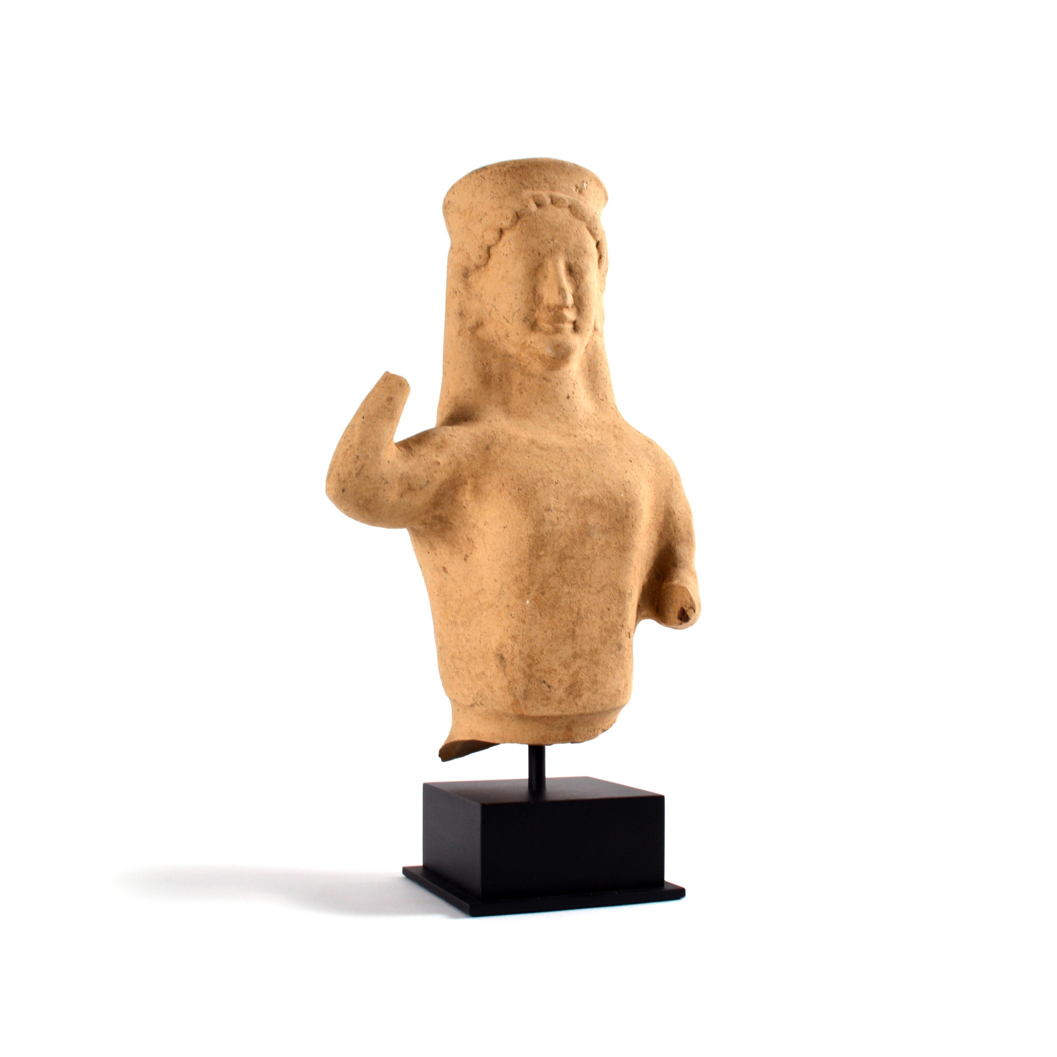 Archaic Greek Terracotta Bust of a Kore at 1stDibs | greek kore, red ...