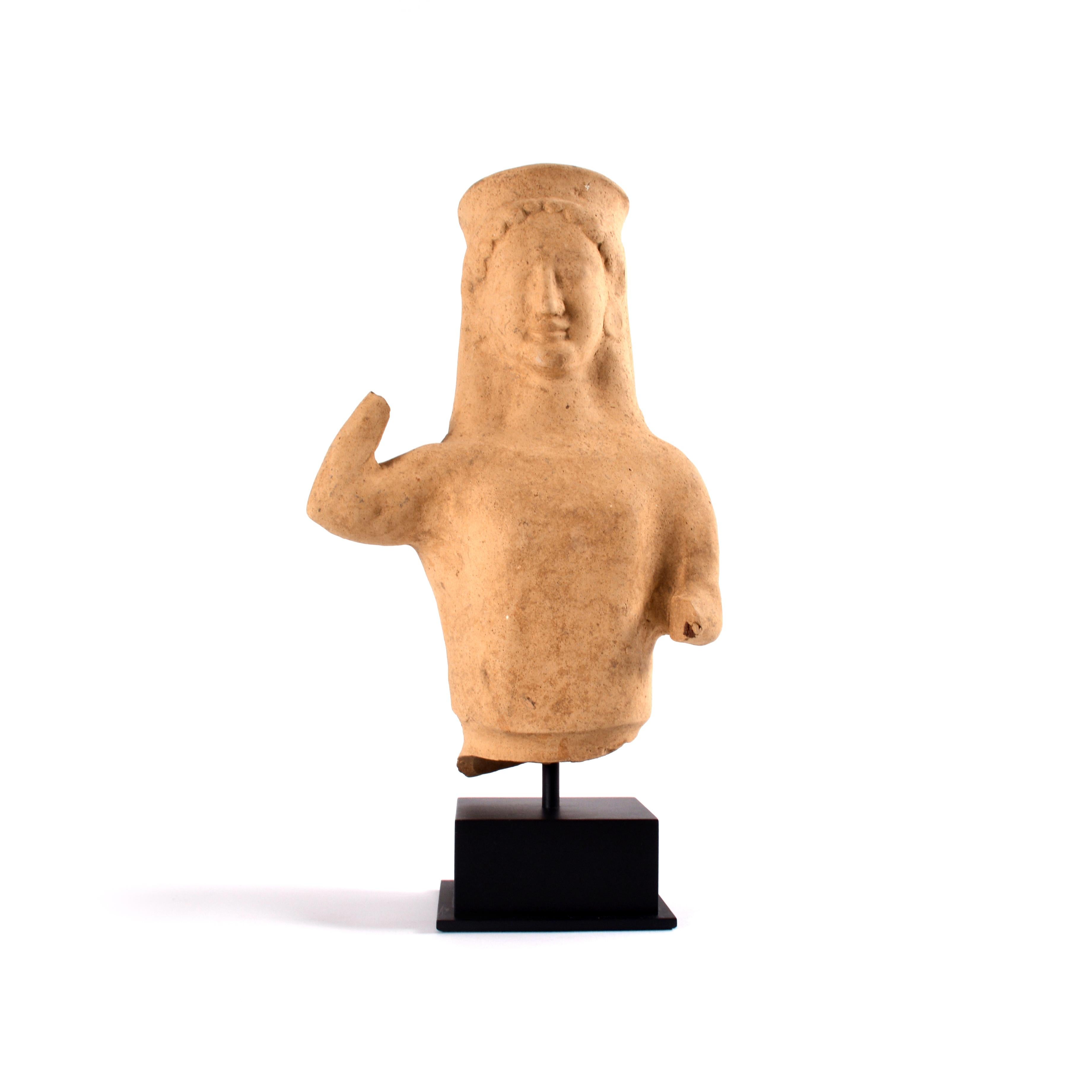 Archaic Greek Terracotta Bust of a Kore at 1stDibs | greek kore, red ...