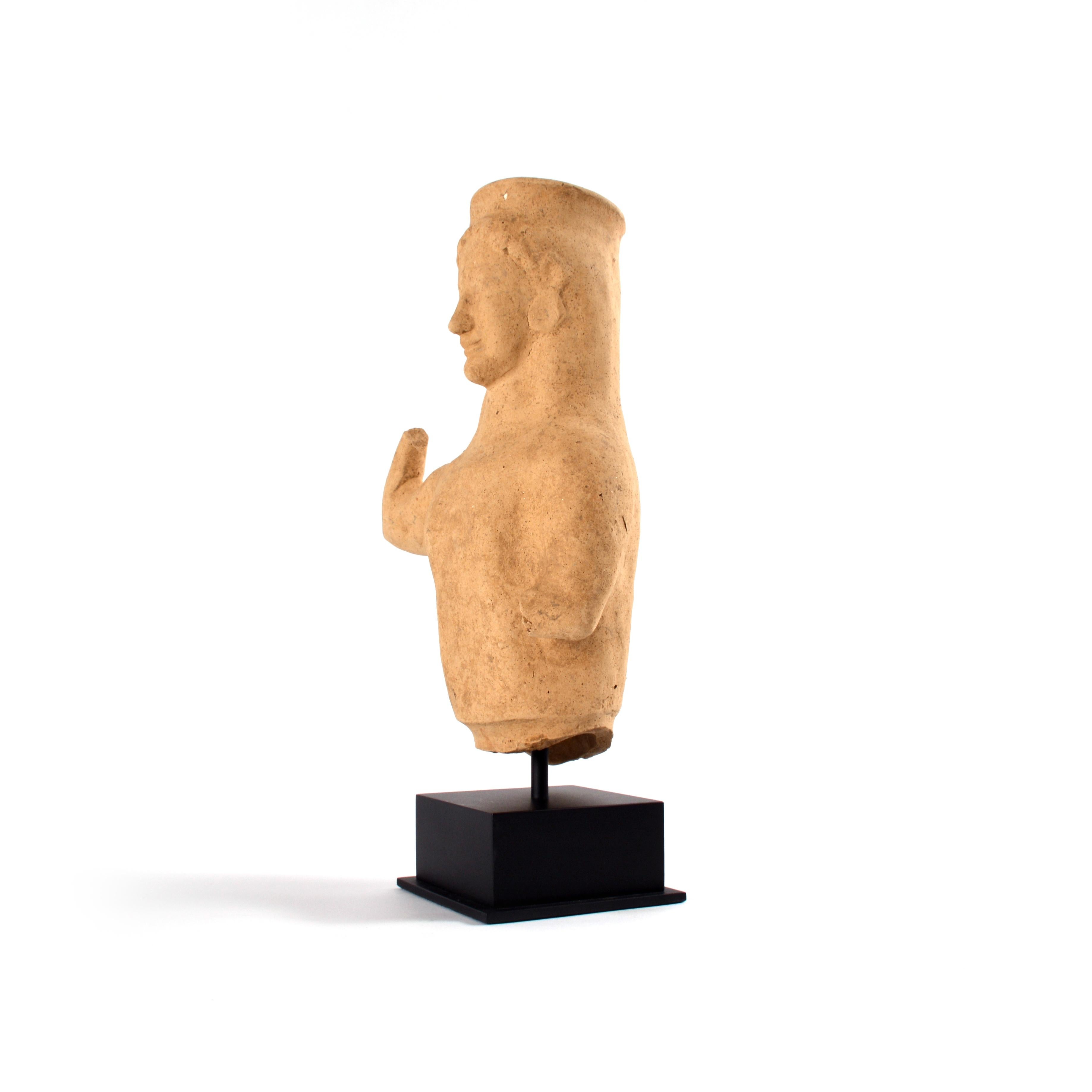 Archaic Greek Terracotta Bust of a Kore at 1stDibs | greek kore, red ...