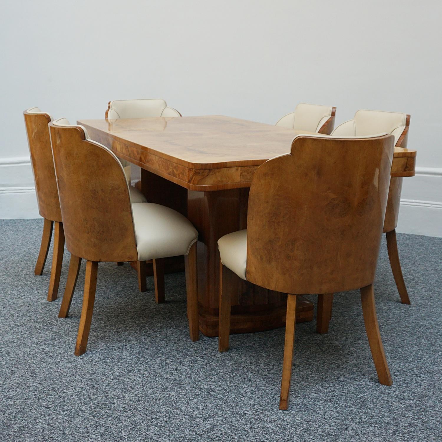 Art Deco 6 Seater Dining Suite by Harry and Lou Epstein For Sale at 1stDibs