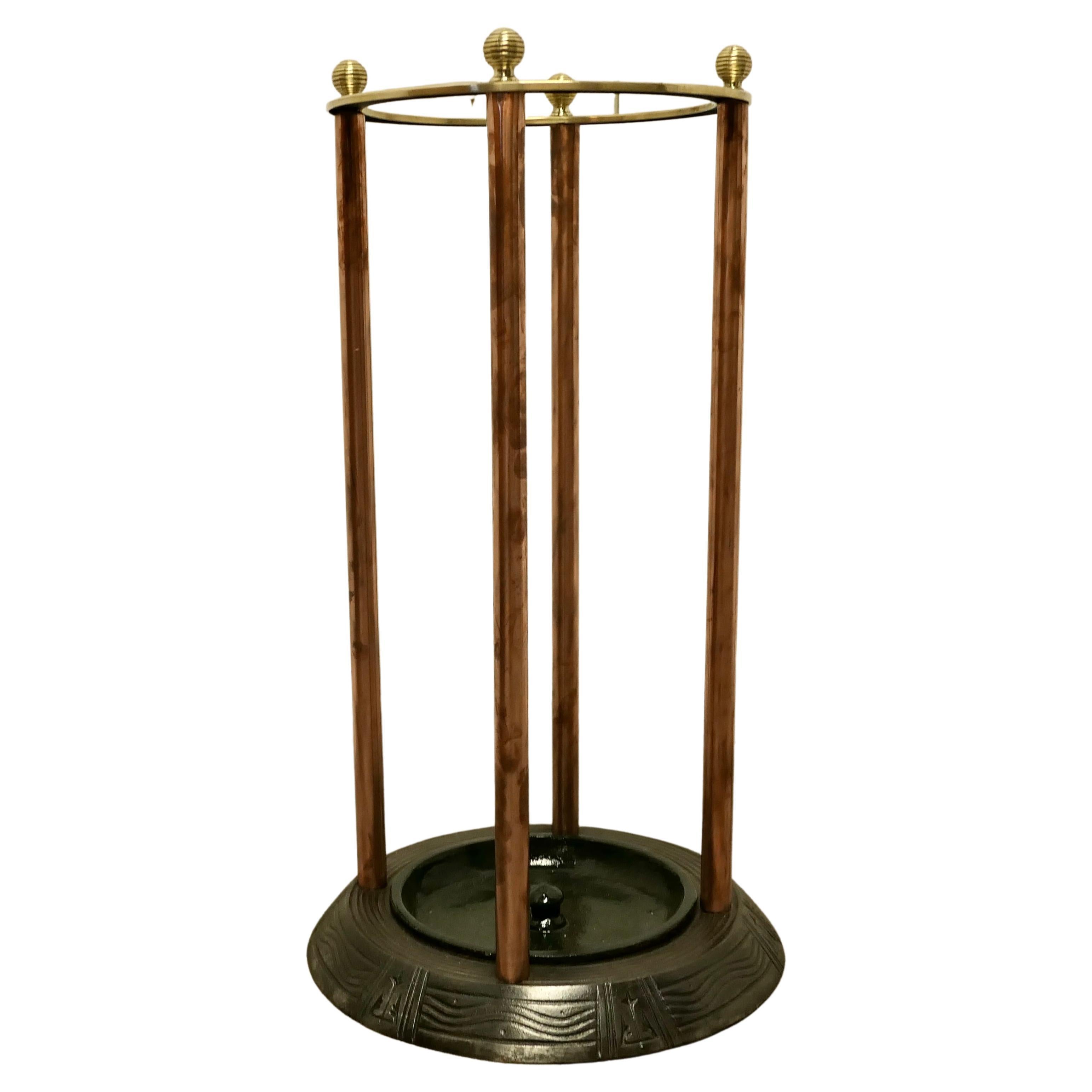 An Unusual Regency Cast Iron and Brass Stick Stand For Sale at 1stDibs
