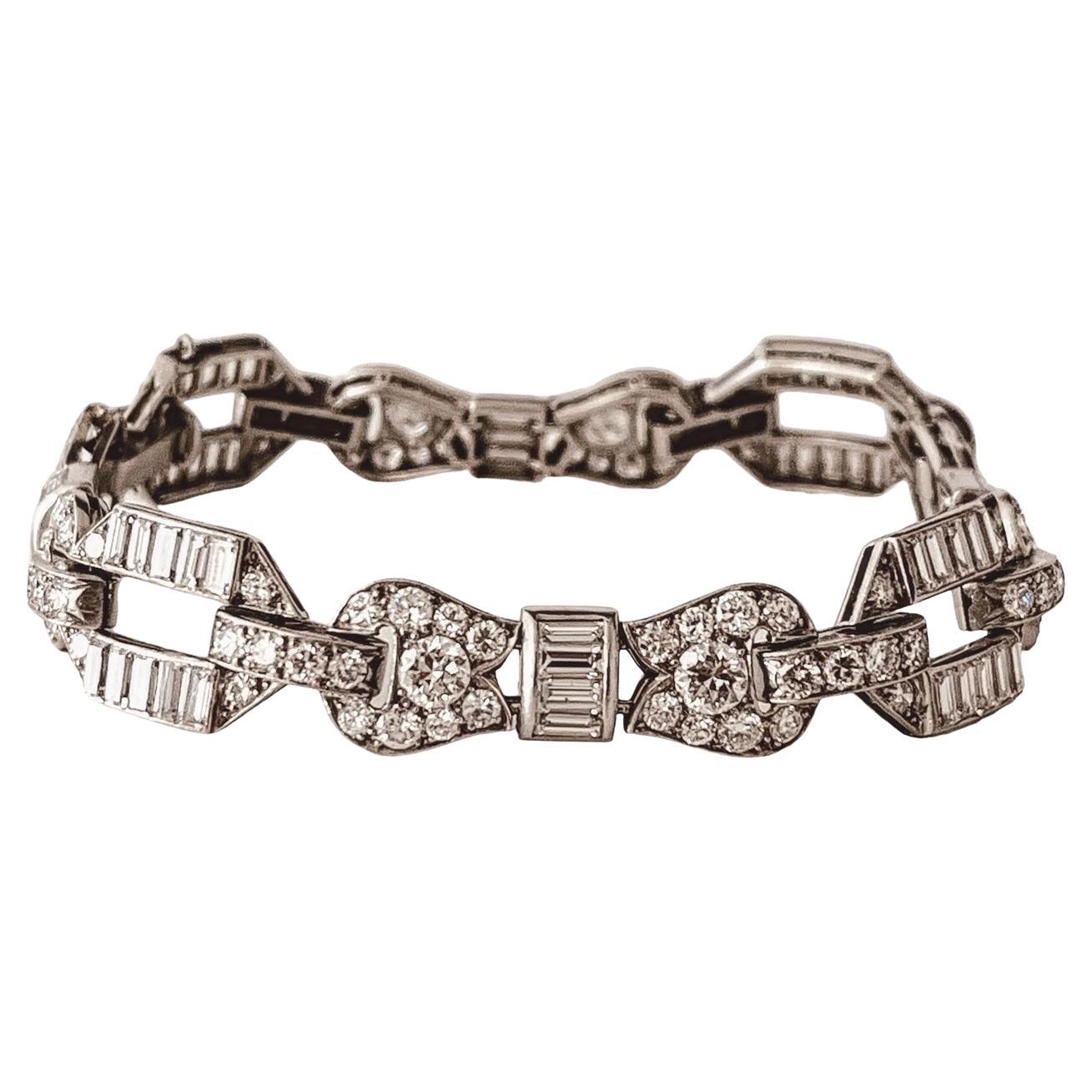An Art Deco diamond Bracelet Set Throughout With 12 Carats Diamonds ...