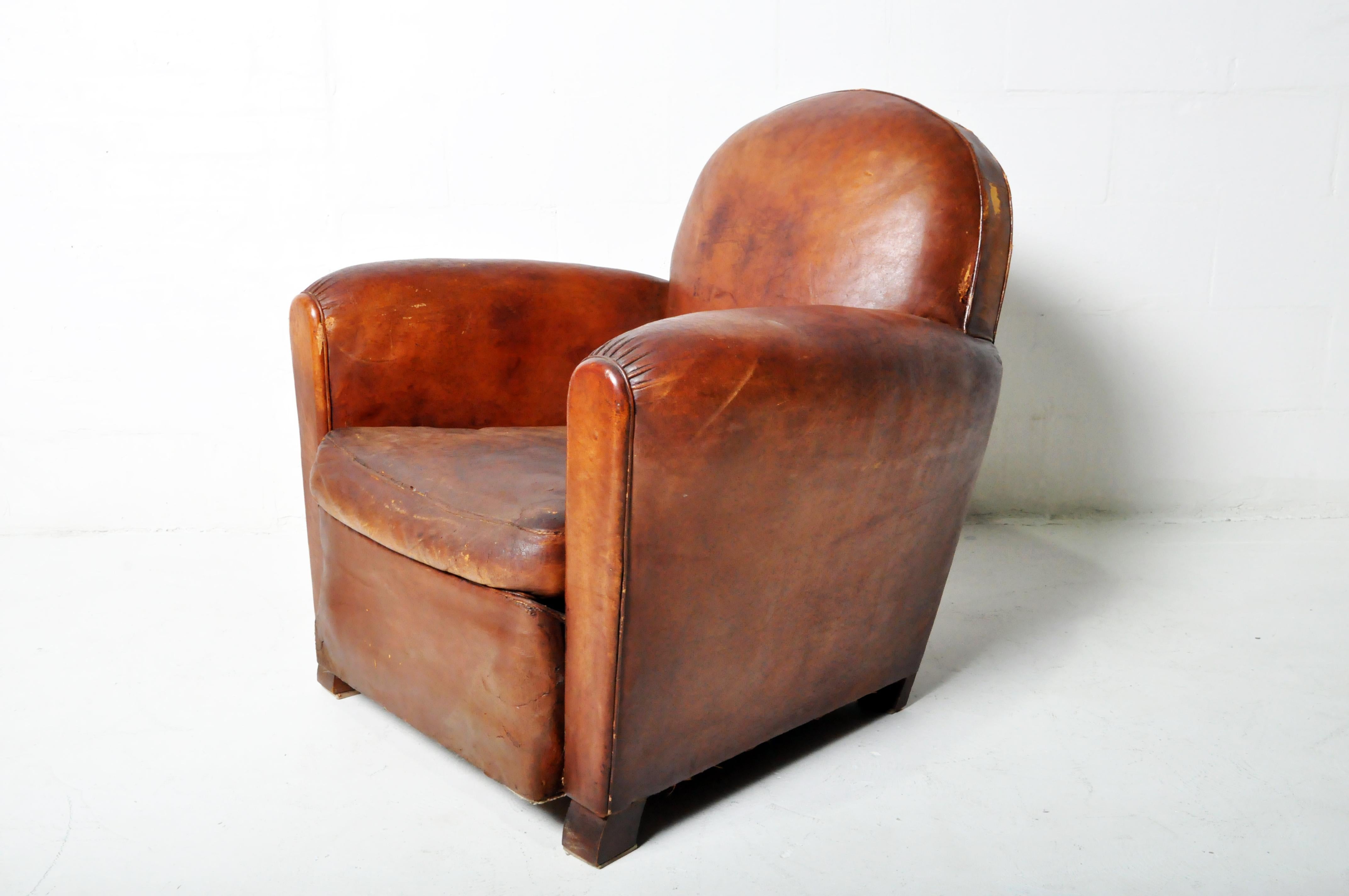 An Art Deco Leather Club Chair at 1stDibs