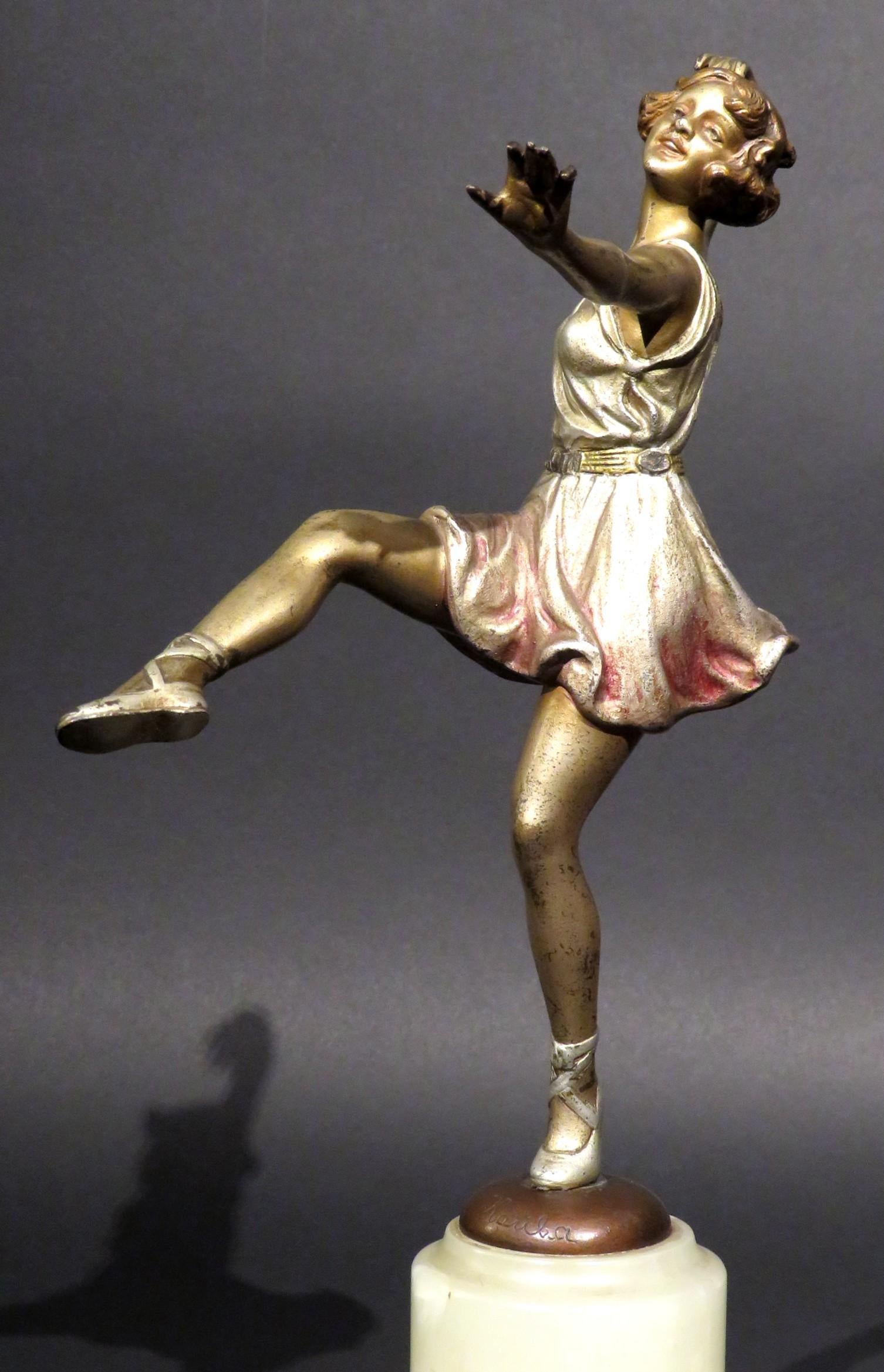 Art Deco Cold Painted Bronze of a Dancer by Carl Kauba, Circa 1920 For ...