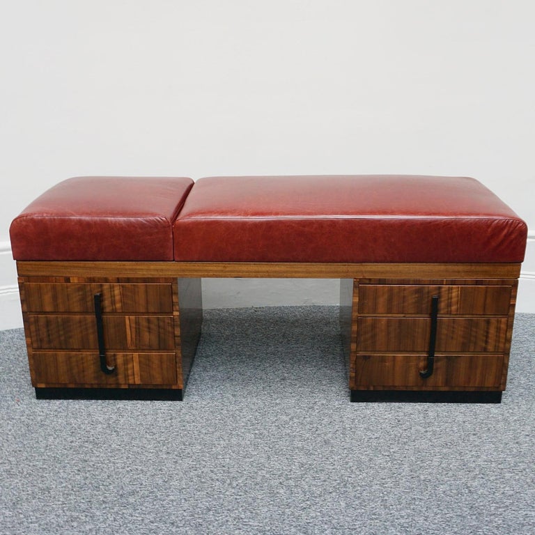 An Art Deco Psychiatrist Couch in Red Leather For Sale at 1stDibs