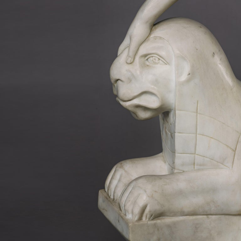 Art Deco Statuary Marble Figure of Cleopatra For Sale at 1stDibs