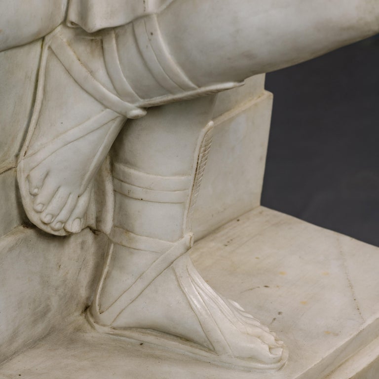 Art Deco Statuary Marble Figure of Cleopatra For Sale at 1stDibs