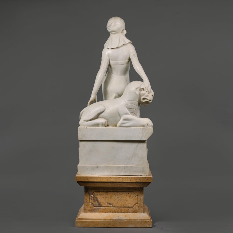 Art Deco Statuary Marble Figure of Cleopatra For Sale at 1stDibs