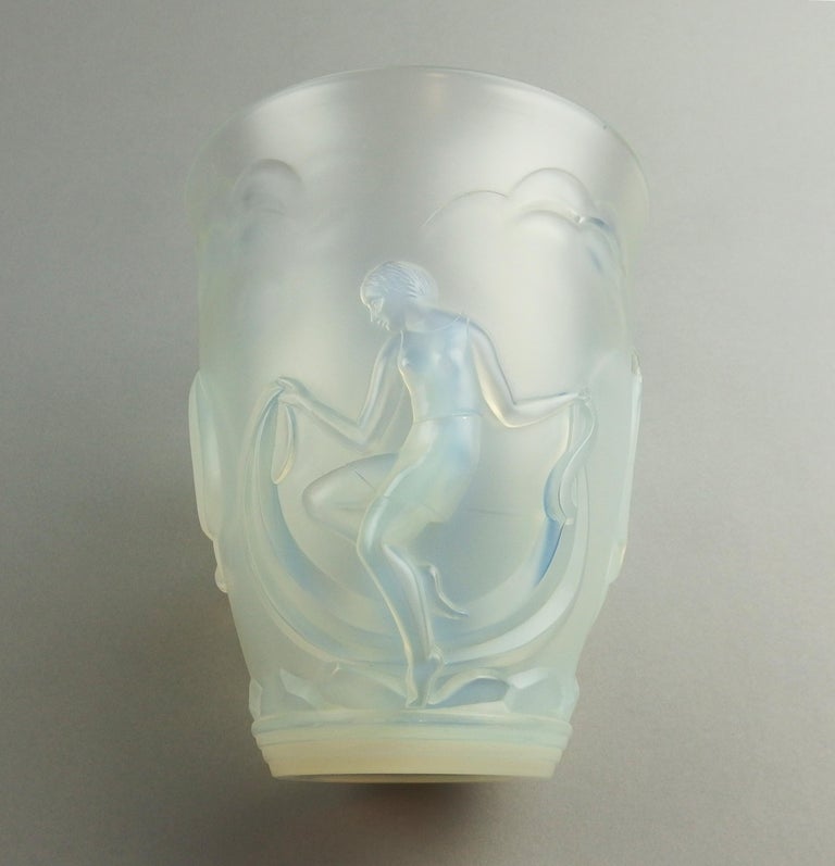 Art Deco Verlys Glass Vase at 1stDibs