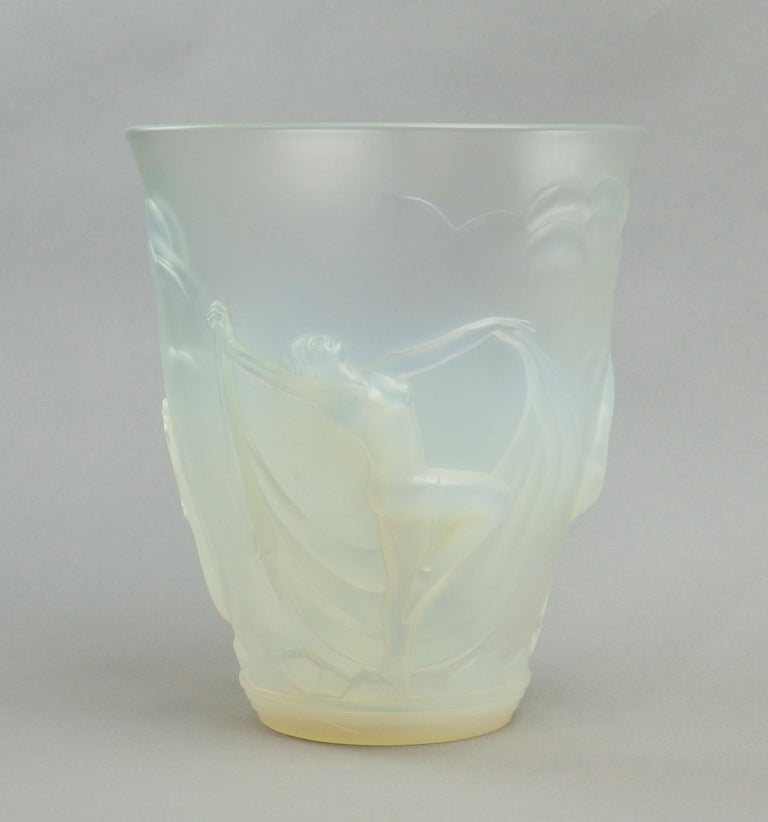 Art Deco Verlys Glass Vase at 1stDibs