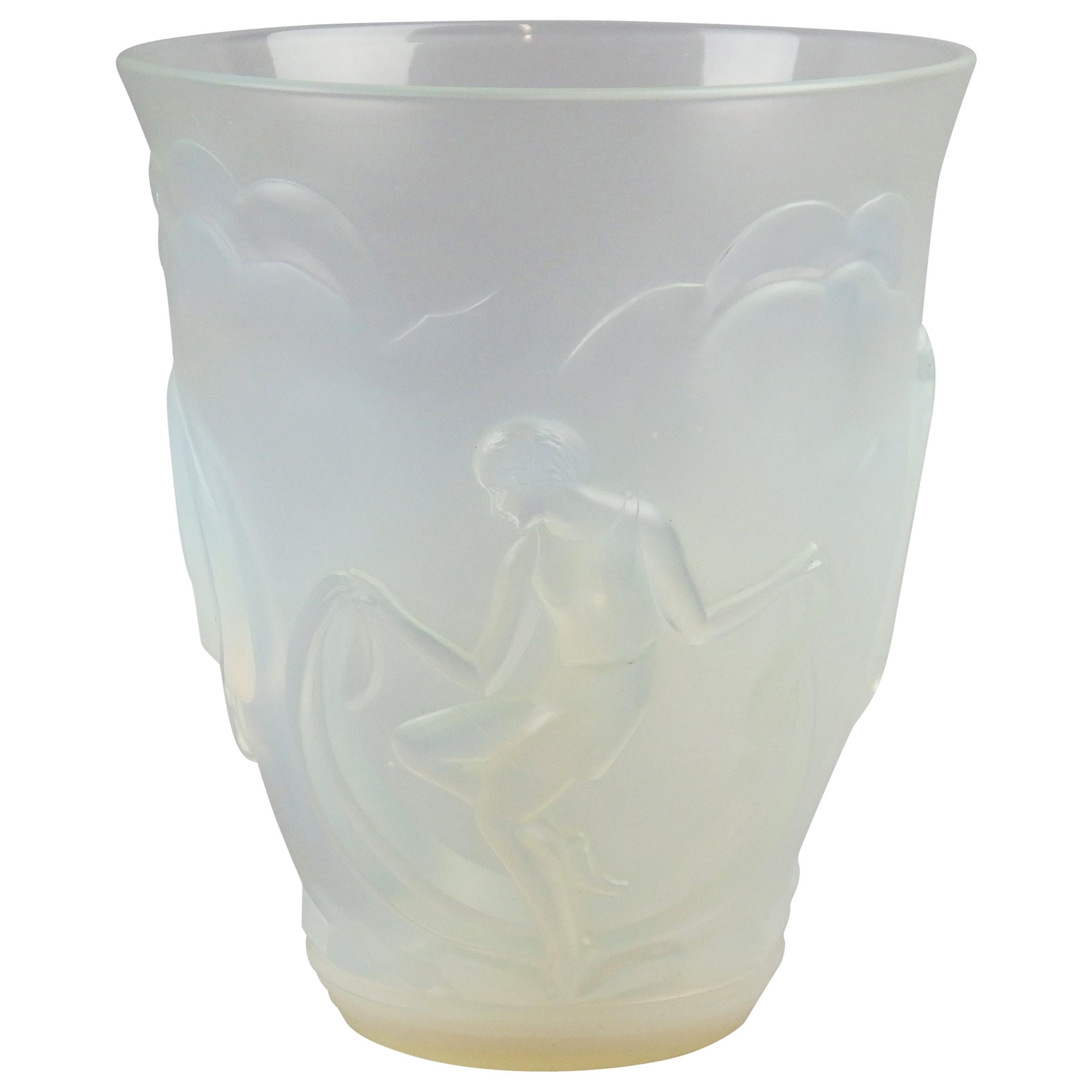 Art Deco Verlys Glass Vase at 1stDibs