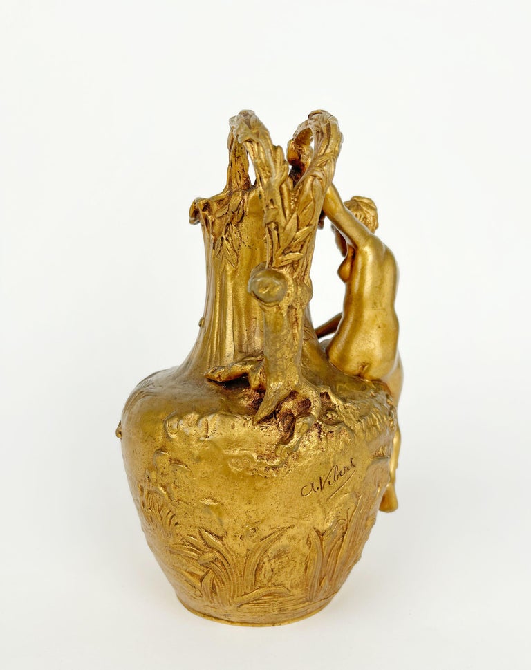 Art Nouveau Gilt Bronze Ewer by Alexandre Vibert, France, Circa 1900 ...