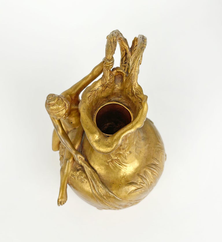 Art Nouveau Gilt Bronze Ewer by Alexandre Vibert, France, Circa 1900 ...