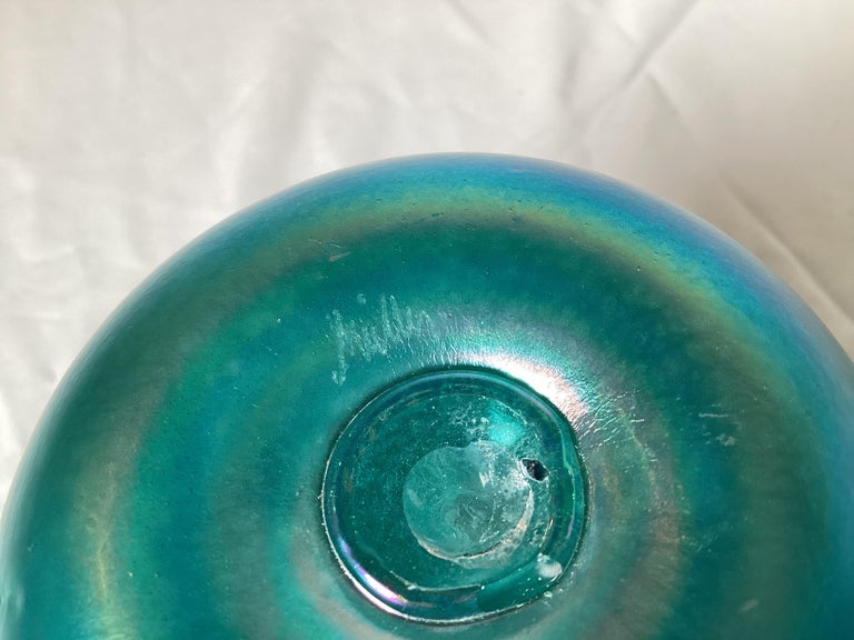 Art Nouveau Oil Slick Finish Hand Blown Vase For Sale at 1stDibs