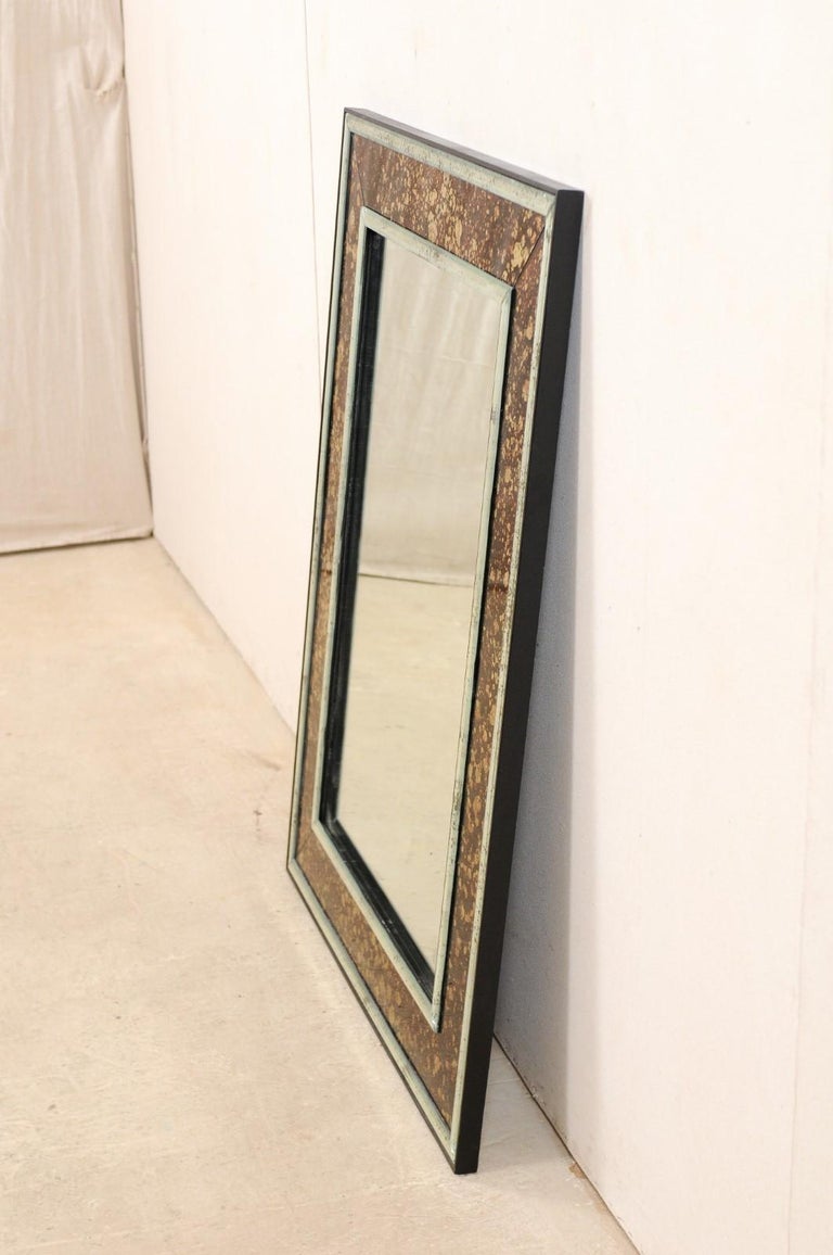 60" Tall Artisan Made Mirror w/ Beautiful Faux Brown Tortoise Églomisé ...