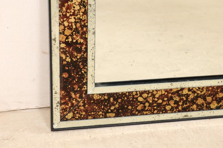 60" Tall Artisan Made Mirror w/ Beautiful Faux Brown Tortoise Églomisé ...