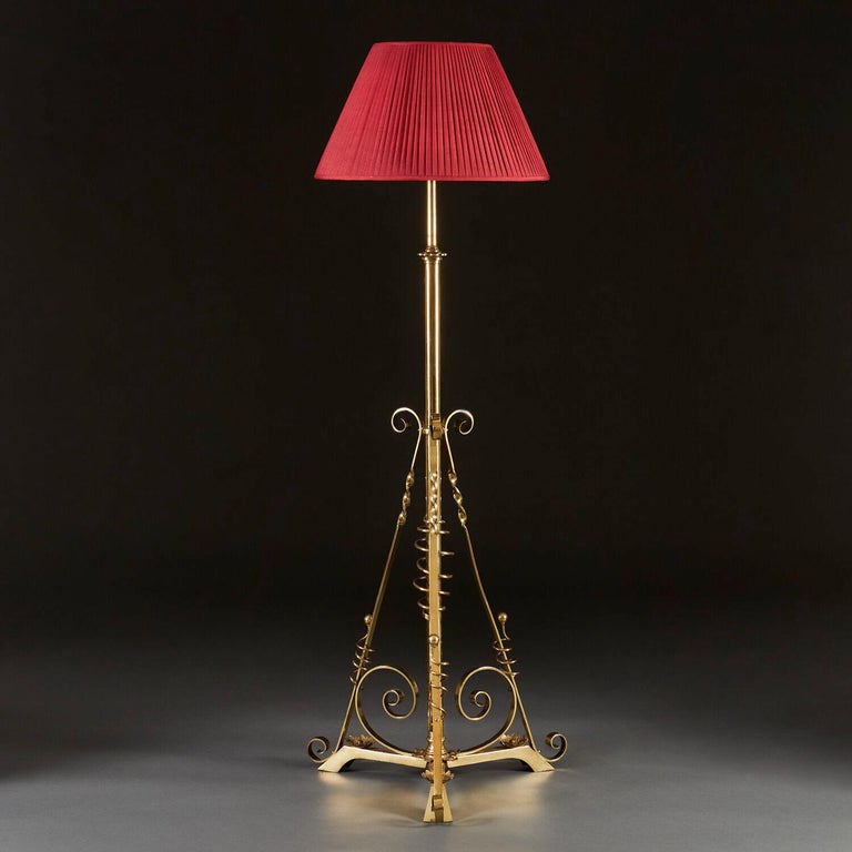 Arts and Crafts Brass Standard Lamp For Sale at 1stDibs