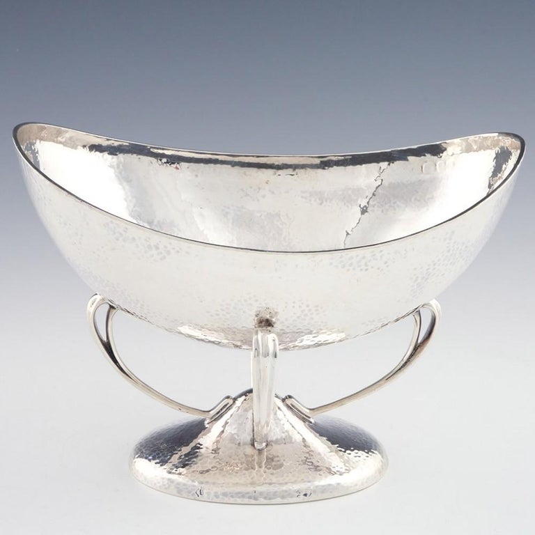 Arts and Crafts Sterling Silver Hammered Bowl For Sale at 1stDibs