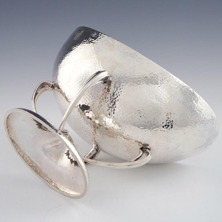 Arts and Crafts Sterling Silver Hammered Bowl For Sale at 1stDibs