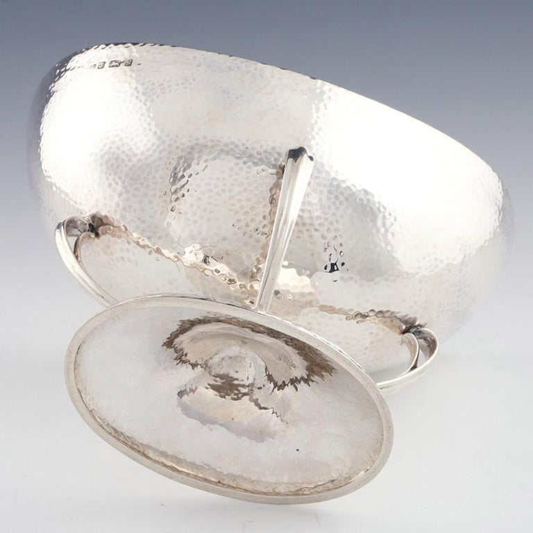 Arts and Crafts Sterling Silver Hammered Bowl For Sale at 1stDibs