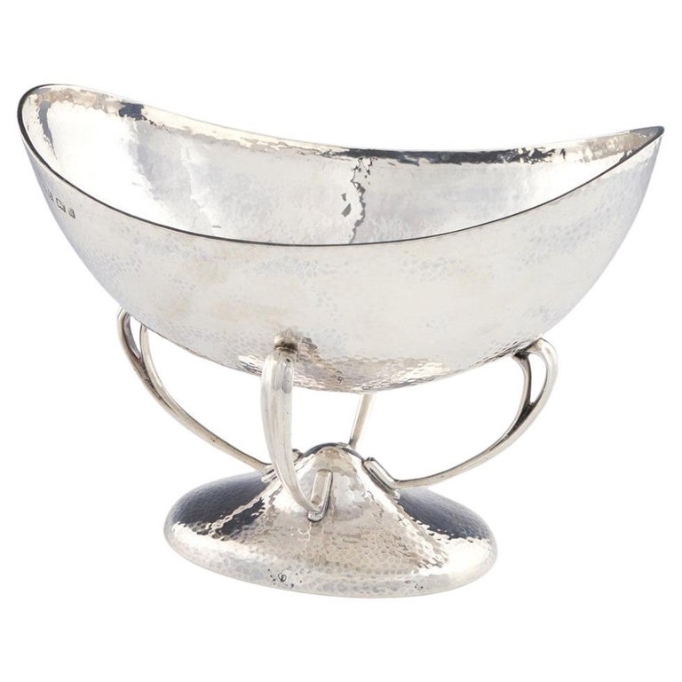 Arts and Crafts Sterling Silver Hammered Bowl For Sale at 1stDibs