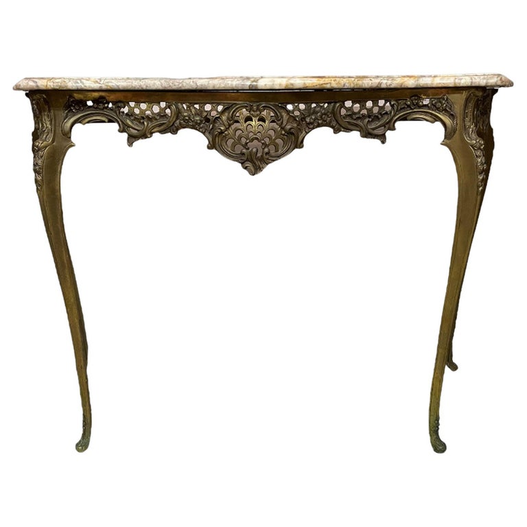 Attractive French Marble Topped Console Table For Sale at 1stDibs