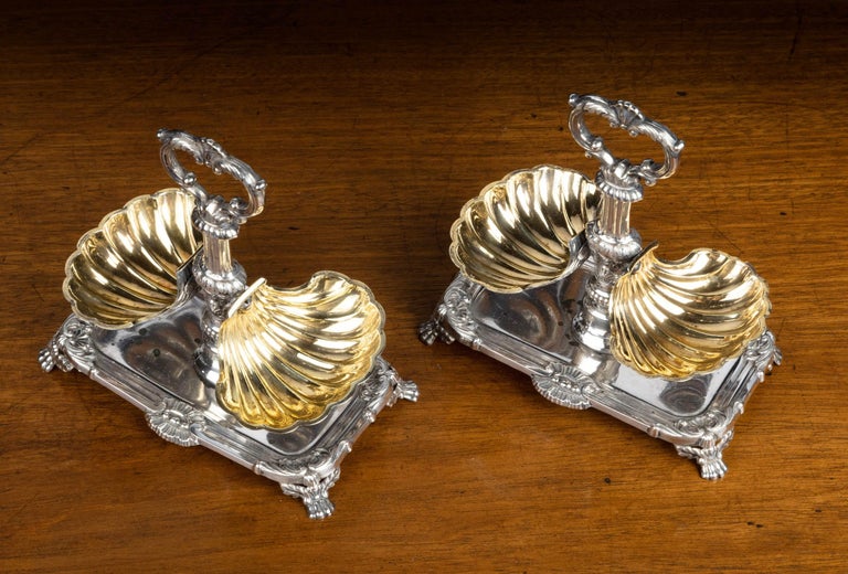 Attractive Pair of Late 19th Century Silver and Silver Gilt Table Salts ...