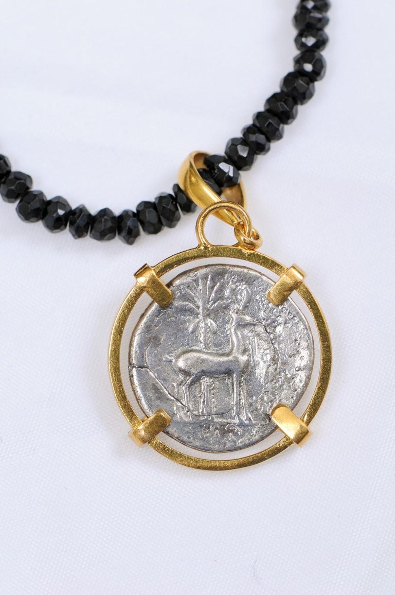 Authentic Ancient Greek Bee/Deer Coin 'circa 202-150 BC' in 22k Gold ...