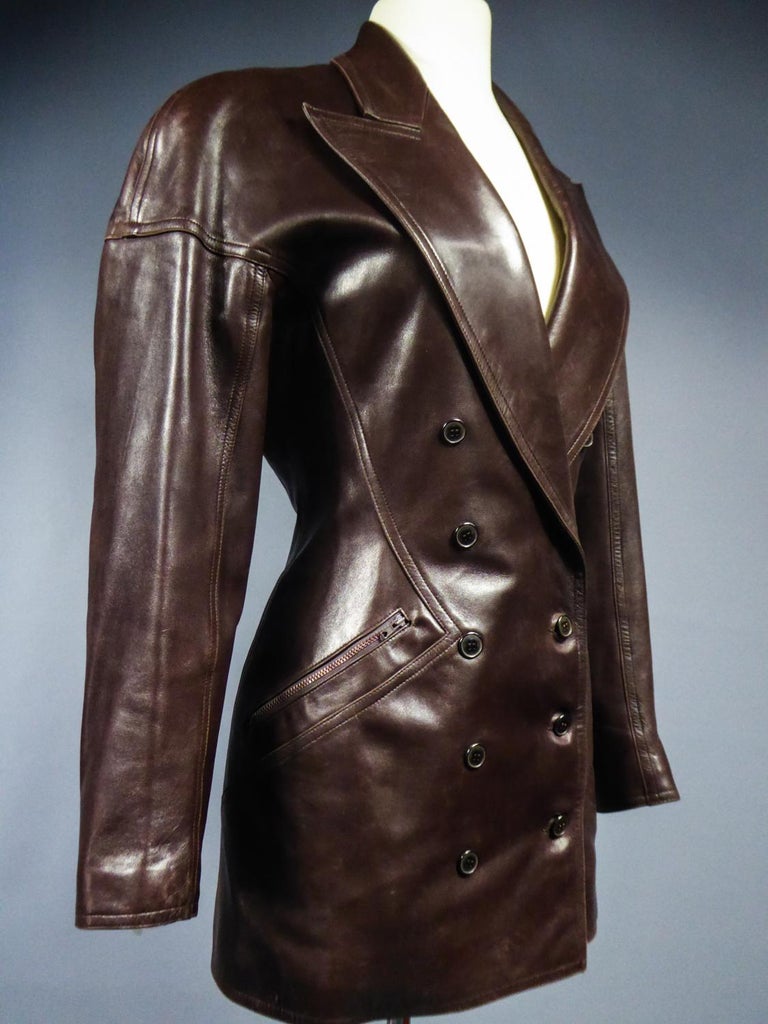An Azzedine Alaïa Blazer Jacket in Leather Circa 1985-1990 at 1stDibs