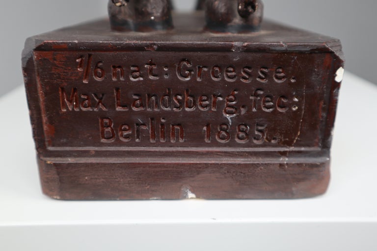 Cold Blood Horse Model in Painted Plaster by Max Landsberg, Berlin 1885 ...