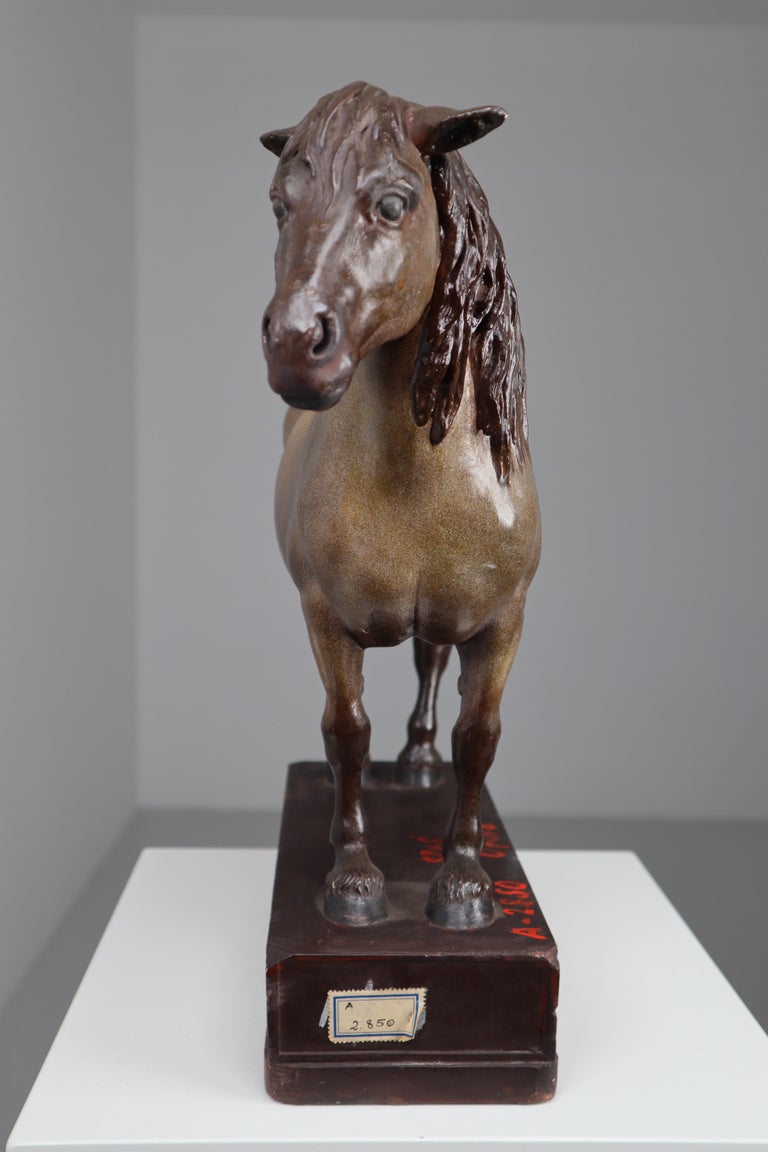 Cold Blood Horse Model in Painted Plaster by Max Landsberg, Berlin 1885 ...
