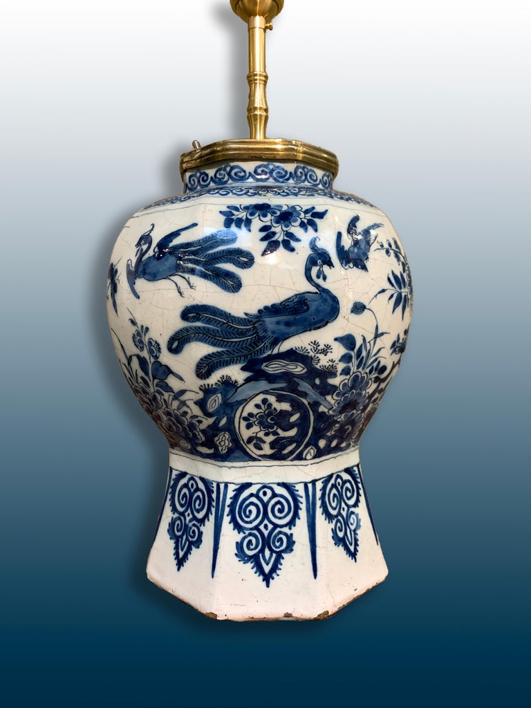 Early 18th Century Dutch Delft Vase Converted into a Lamp For Sale at ...