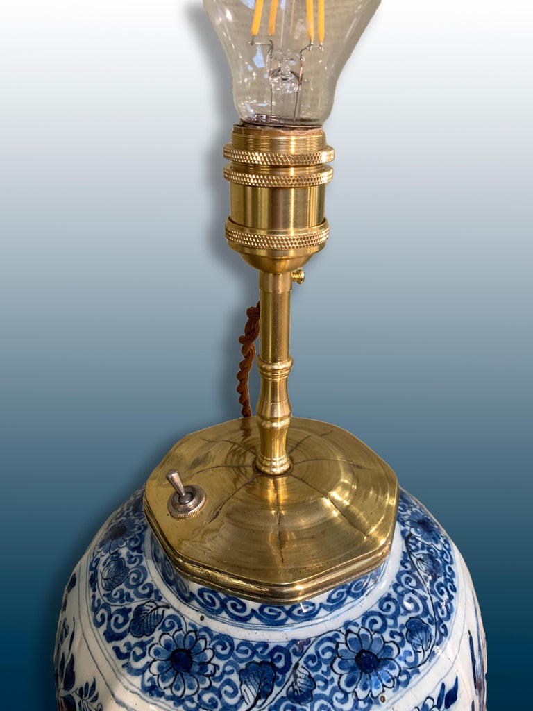 Early 18th Century Dutch Delft Vase Converted into a Lamp For Sale at ...