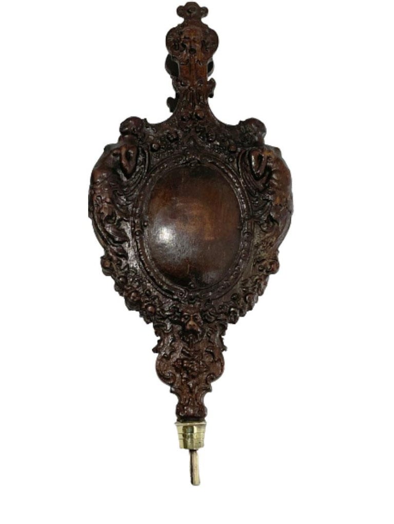 Early 19th Century Oak Wooden Bellows Richly Carved with a Mythological ...