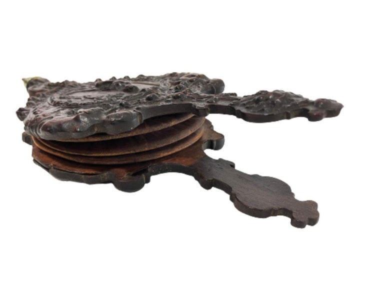 Early 19th Century Oak Wooden Bellows Richly Carved with a Mythological ...