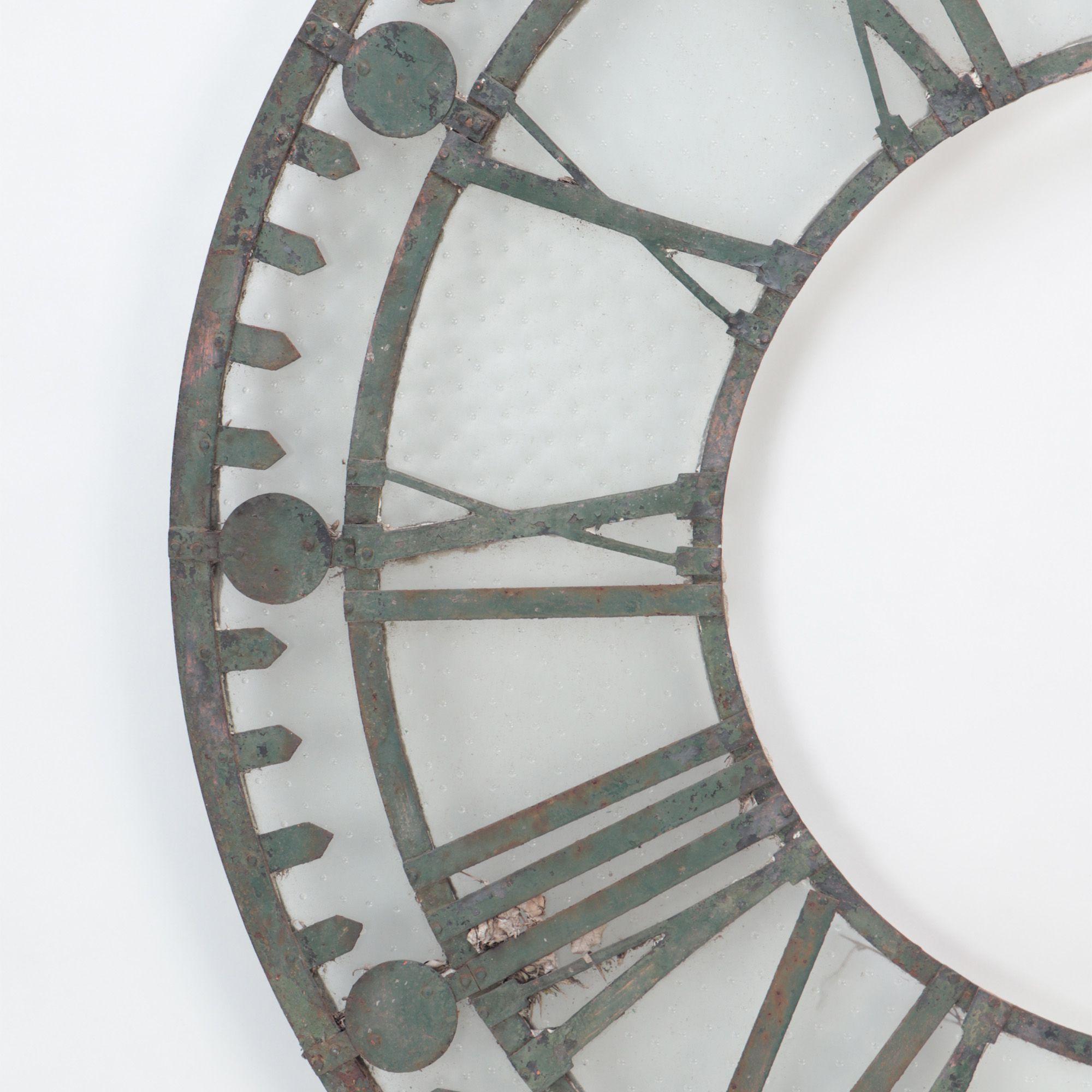 Early 20th C Cast Iron and Glass Clock Face Ornament, circa 1900 For ...