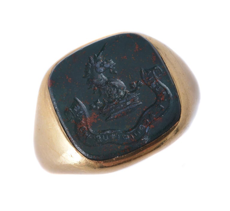 Early 20th Century Bloodstone Signet Ring at 1stDibs | ducal signet