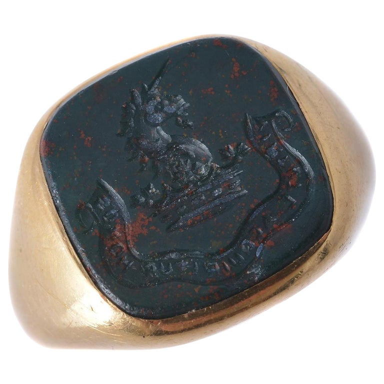 Early 20th Century Bloodstone Signet Ring at 1stDibs | ducal signet
