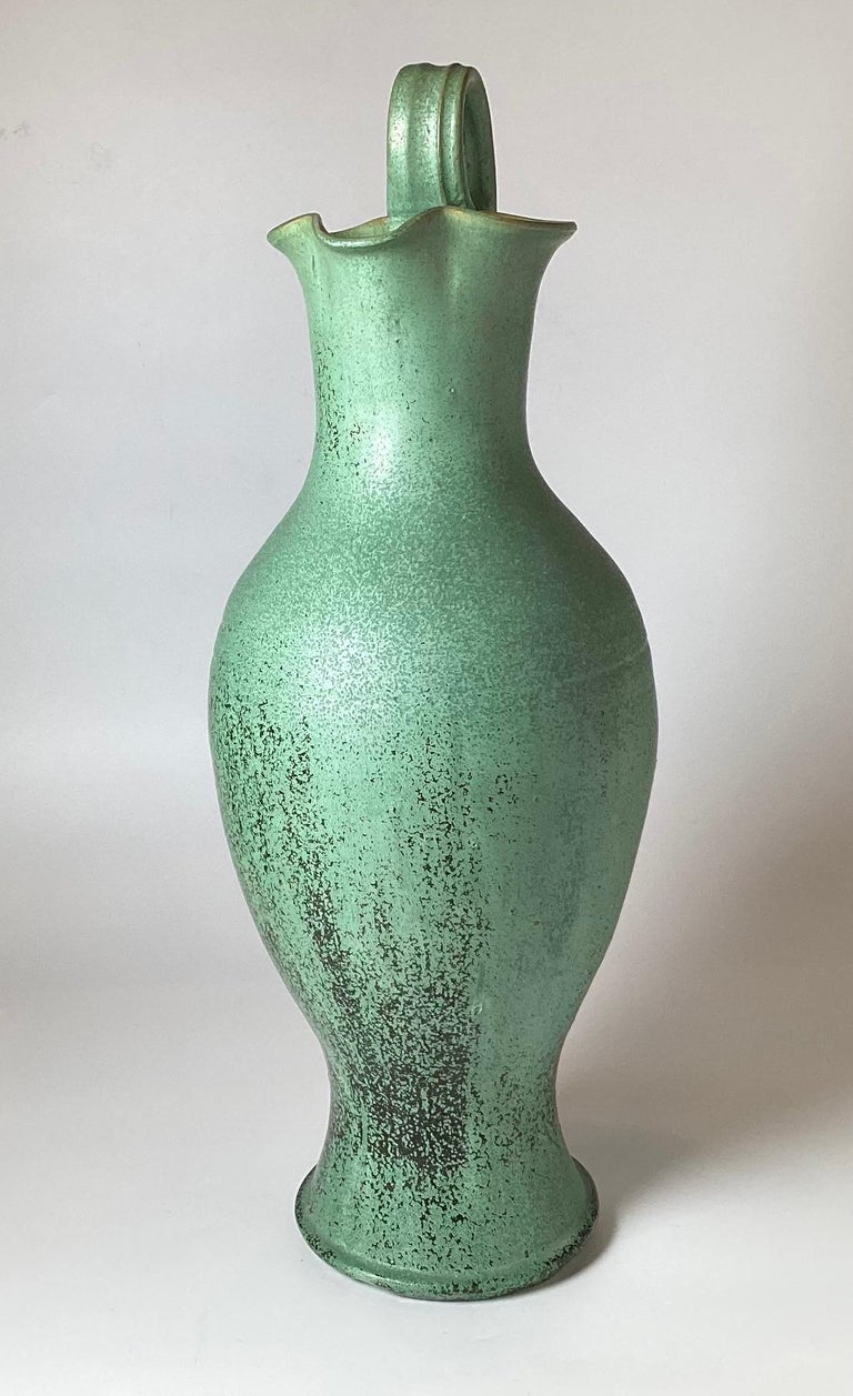 Early 20th Century Greek Style Green Ewer Pitcher For Sale at 1stDibs