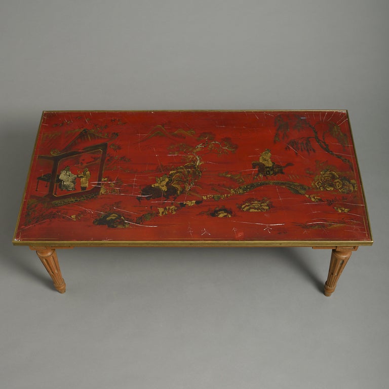 Early 20th Century Red Lacquer Low Table or Coffee Table at 1stDibs