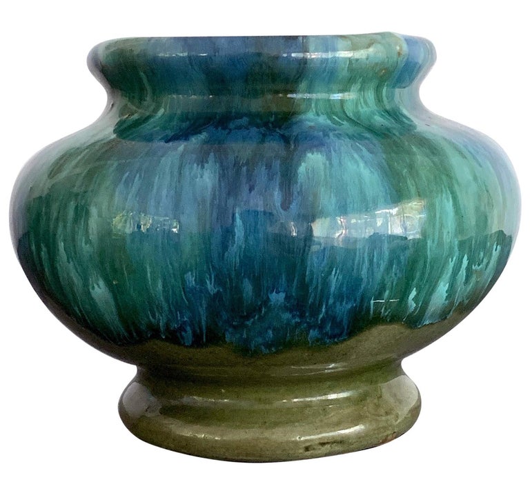 Early Japanese Awaji Pottery Vase from Meiji Period For Sale at 1stDibs