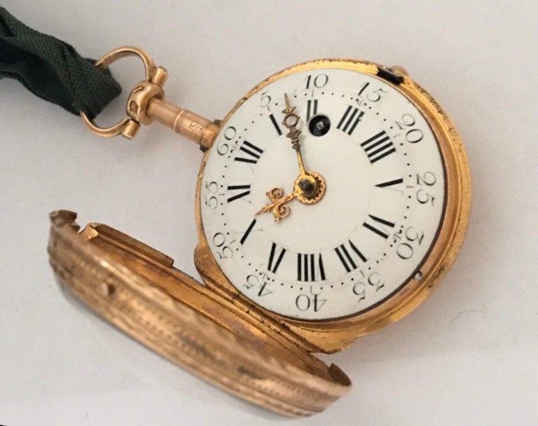 Early and Rare Verge Fusee 18 Karat Gold Pocket Watch For Sale at ...