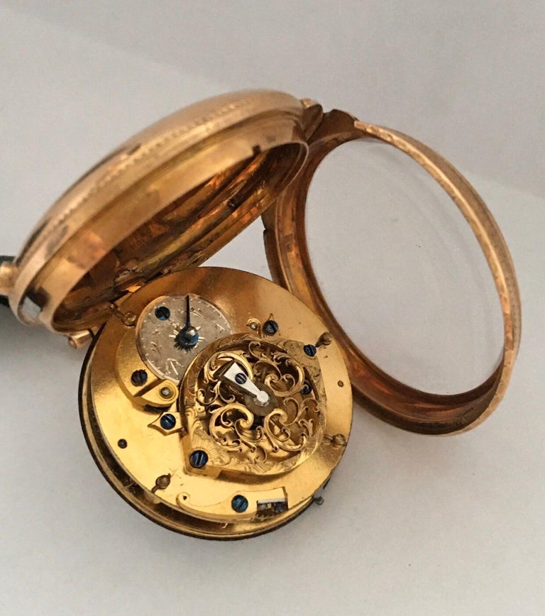 Early and Rare Verge Fusee 18 Karat Gold Pocket Watch For Sale at ...