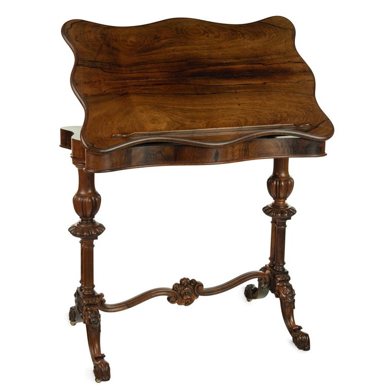 Early Victorian Rosewood Reading Table For Sale at 1stDibs