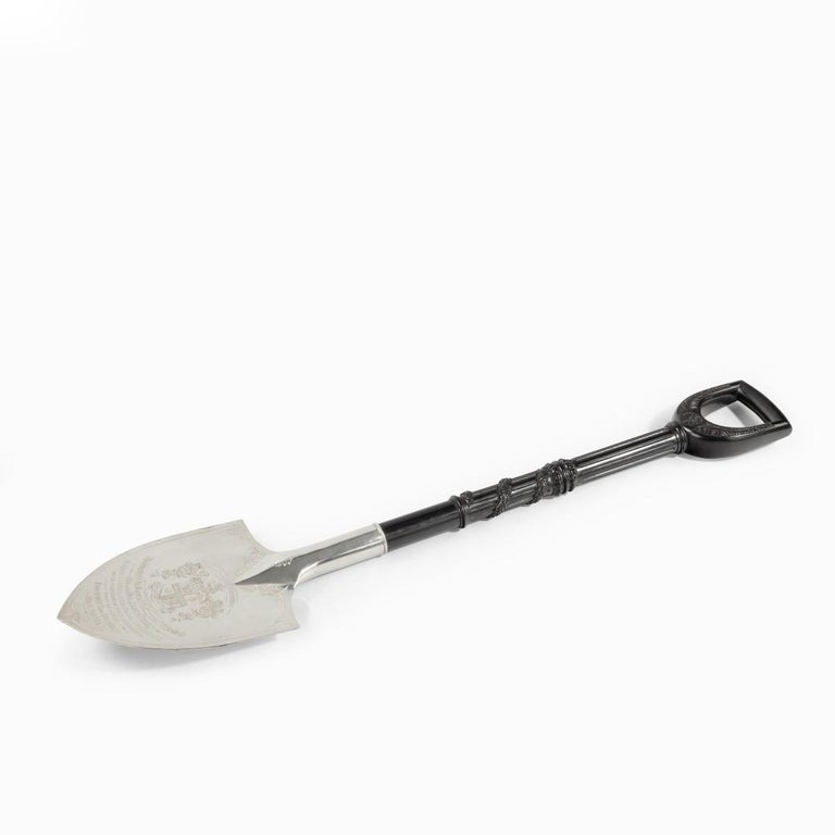 Ebony and Silver-Plated Ceremonial Spade Commemorating Tree Planting at Bidst at 1stDibs