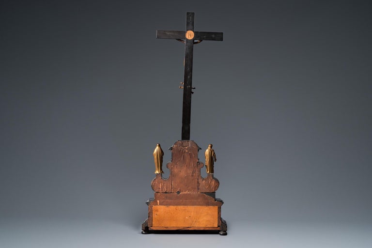Ebony Wood and Gilt Bronze Reliquary Altar Cross After Giambologna For ...